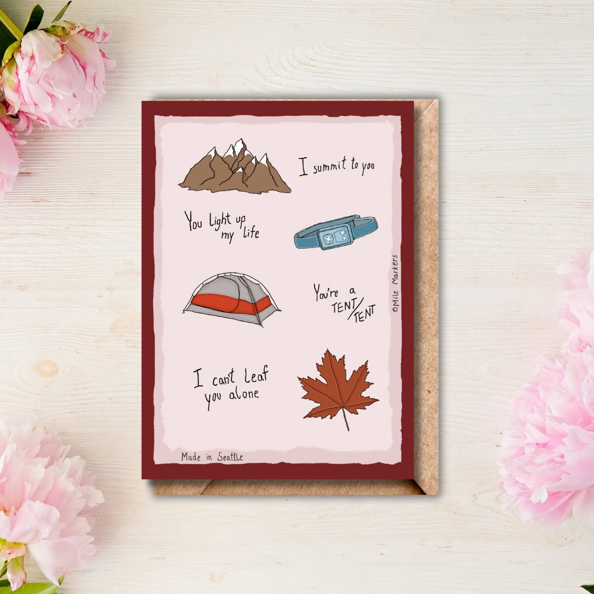 Valentines Card|hiking Greeting Card|greeting Card|greeting Card for ...