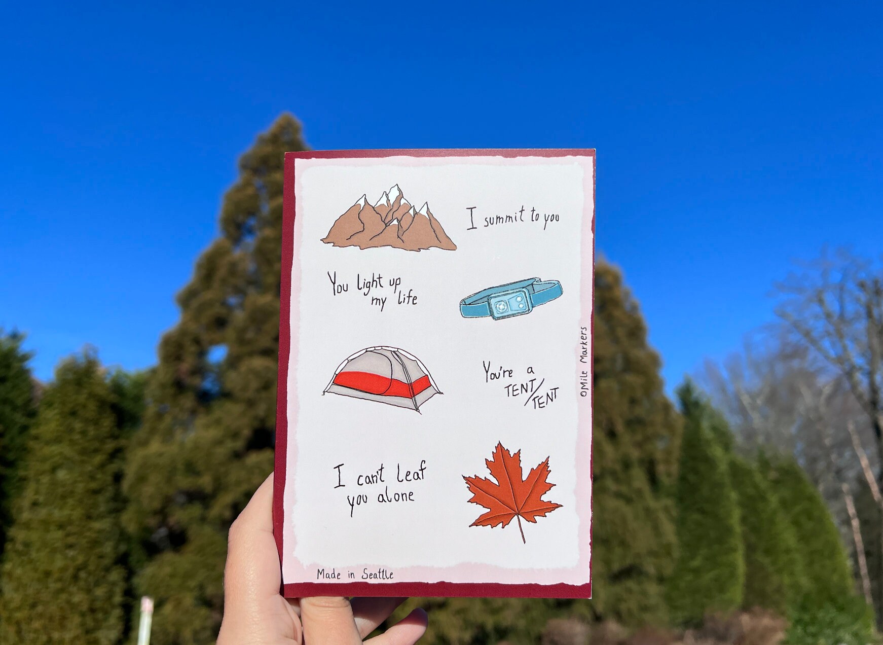 Valentines Card|hiking Greeting Card|greeting Card|greeting Card for ...