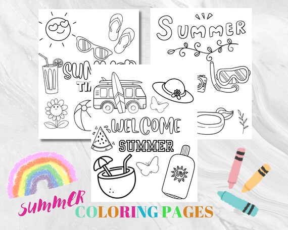 Summer Break Coloring Page