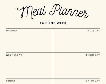 Digital Editable Printable Weekly Meal Planner - Etsy