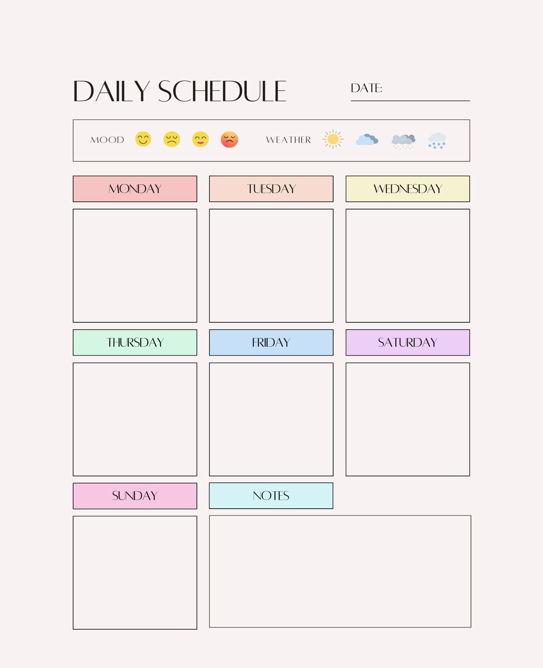 Colorful Daily Planner - Etsy