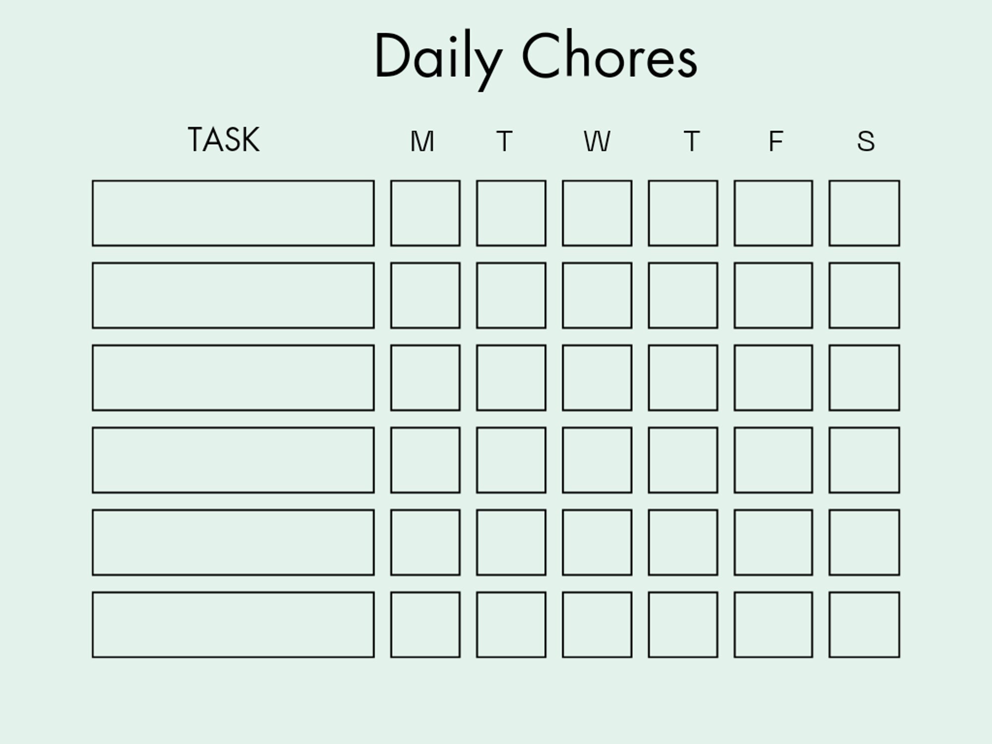 Blank Chore Chart - Etsy