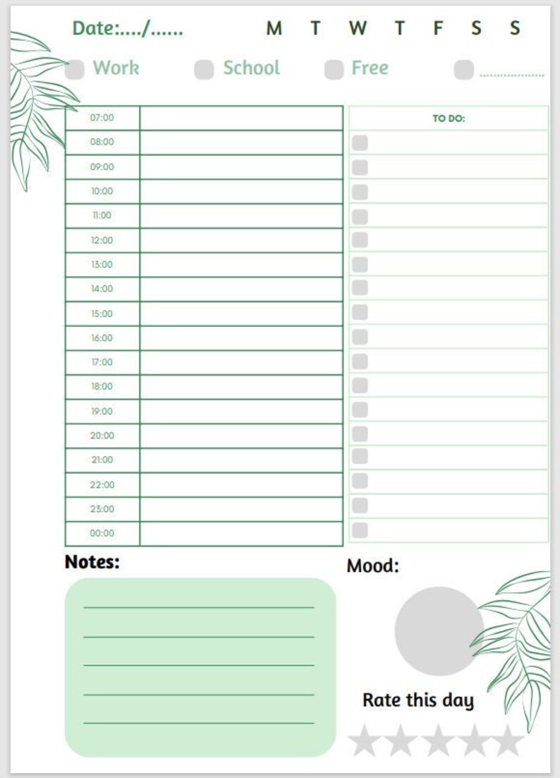Green Planner Templates - Etsy