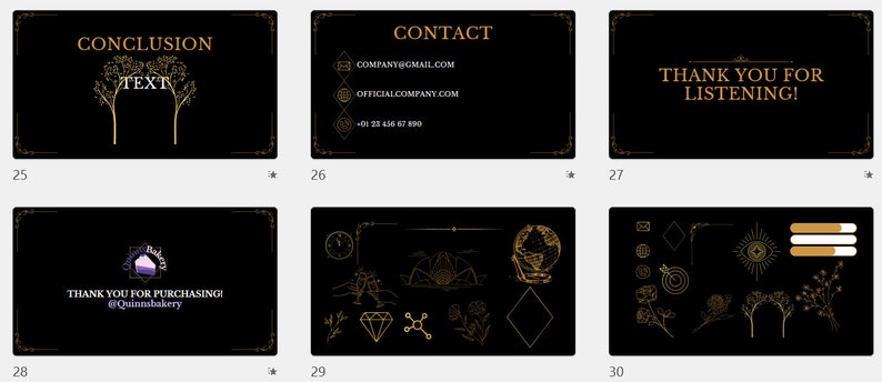 Fancy Business Slides Template - Etsy
