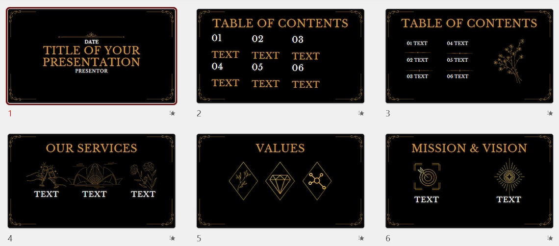 Fancy Business Slides Template - Etsy