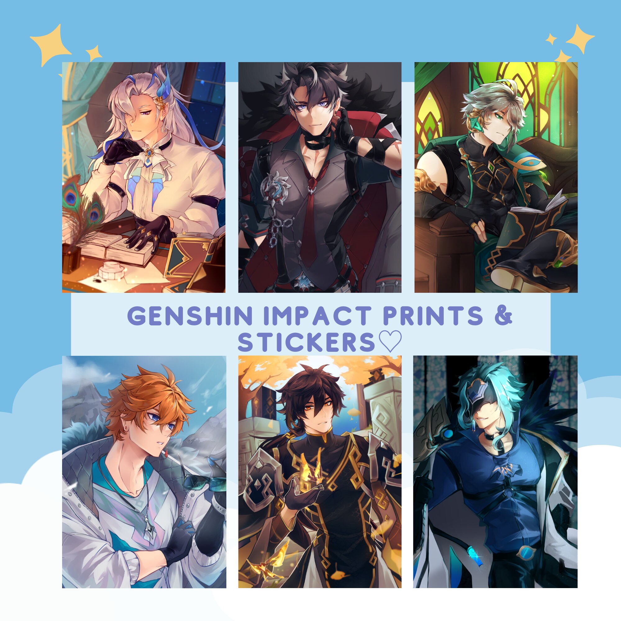 Genshin Impact Prints & Stickers - Etsy