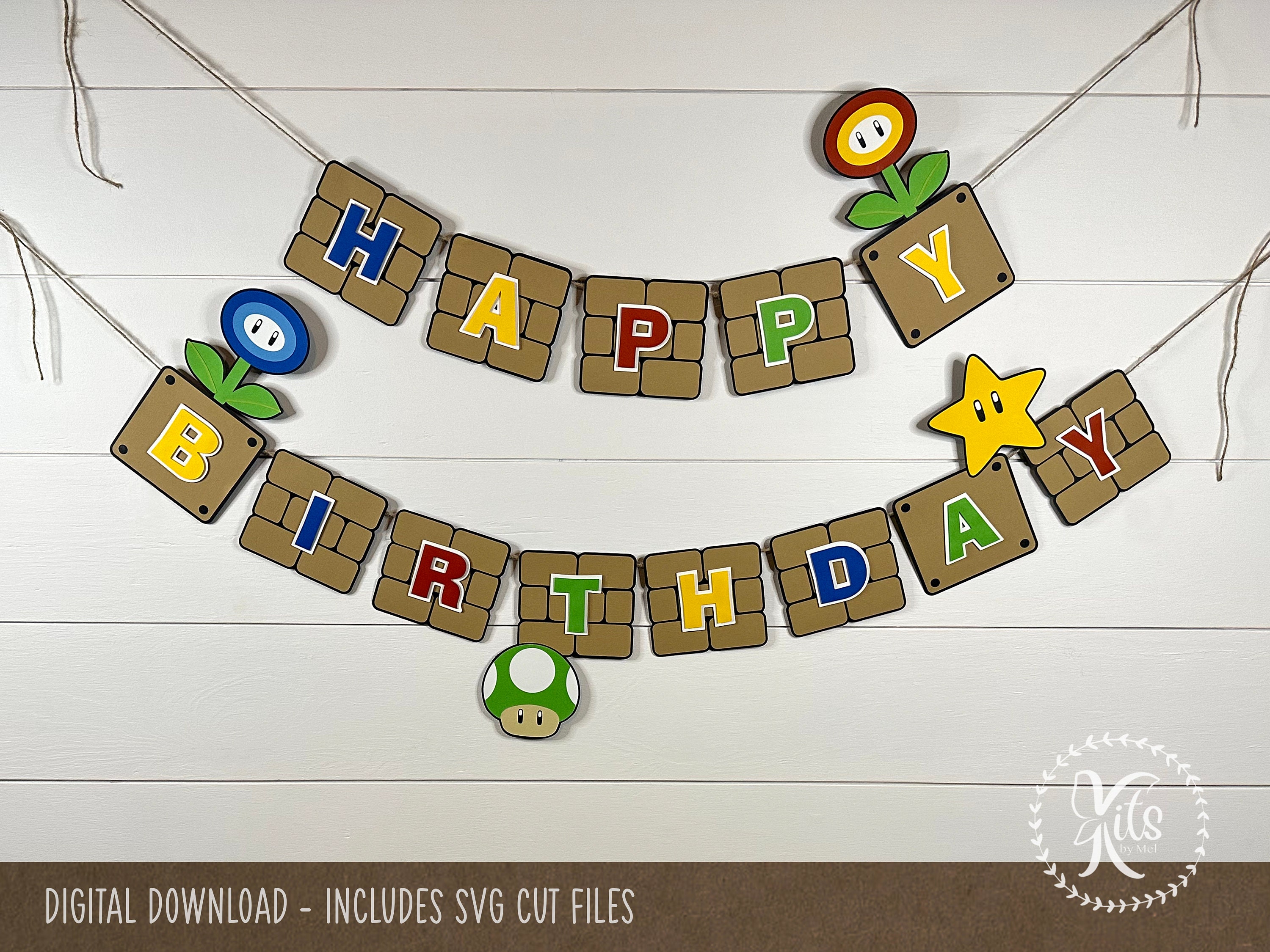 Super Mario Bros Video Game Inspired Party Banner (DIGITAL SVG File) - Etsy