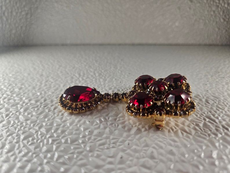 Kramer Multidimensional Red and Gold Brooch - Etsy
