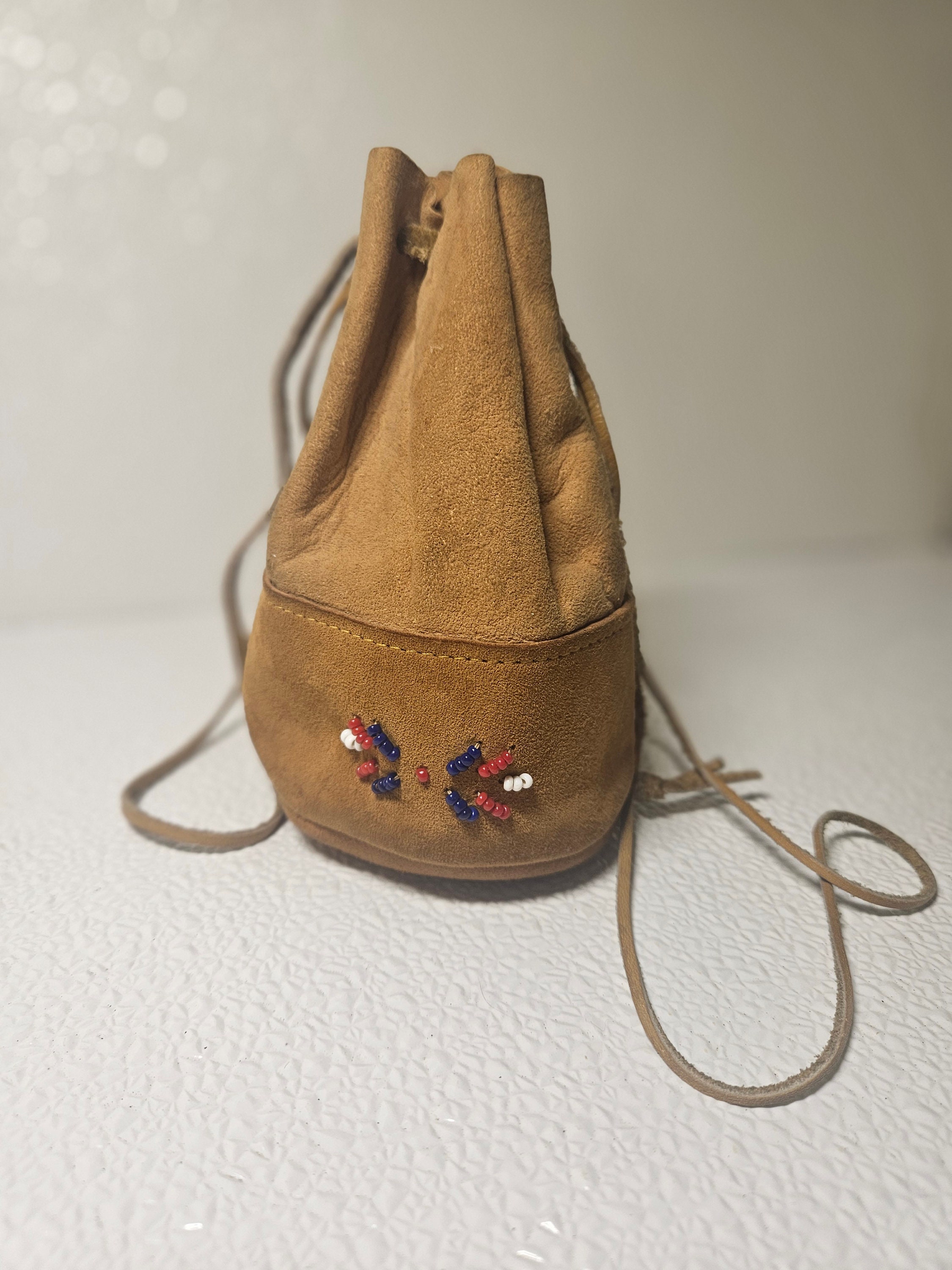 Vintage Small American Indian Design Leather Souvenir Bag. - Etsy