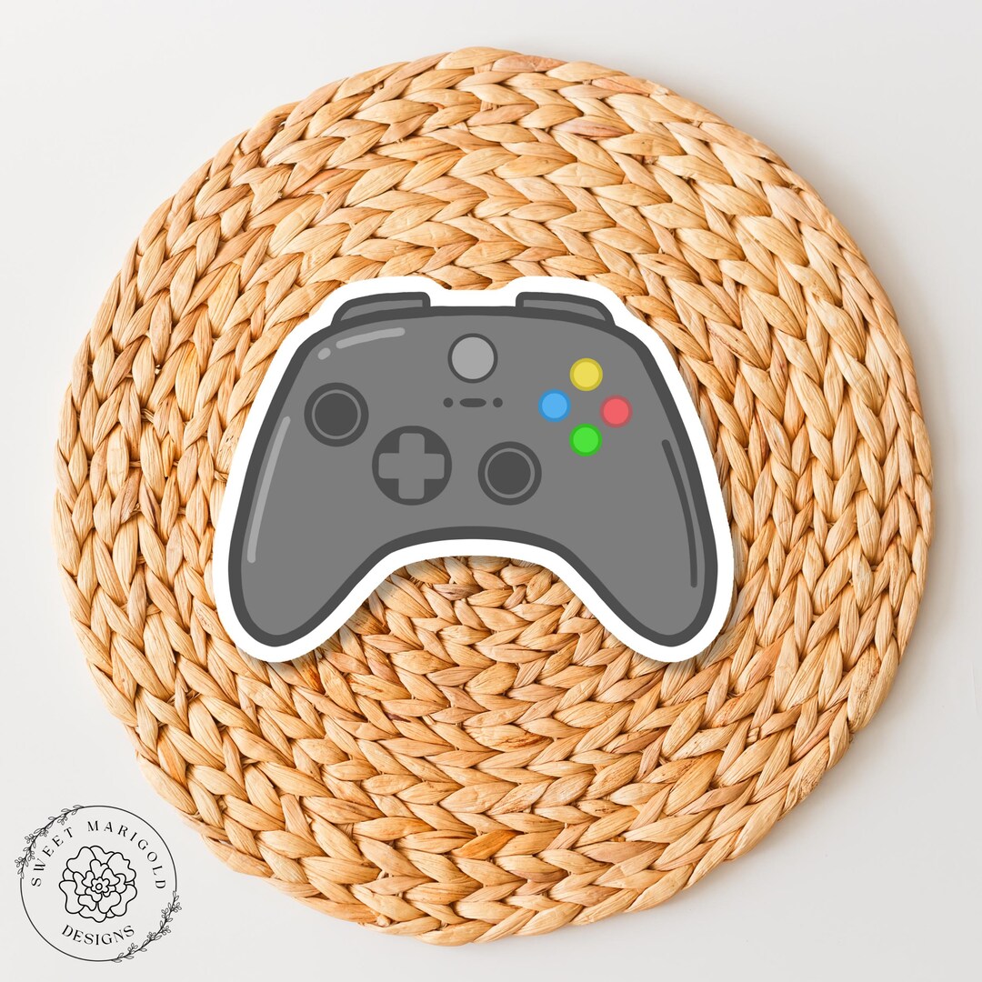 Black Video Game Controller Sticker - Hand Drawn, Waterproof Vinyl ...
