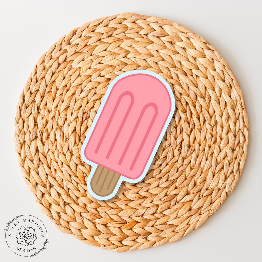 Pink Popsicle Sticker: Hand-drawn Waterproof Vinyl Decal - Etsy