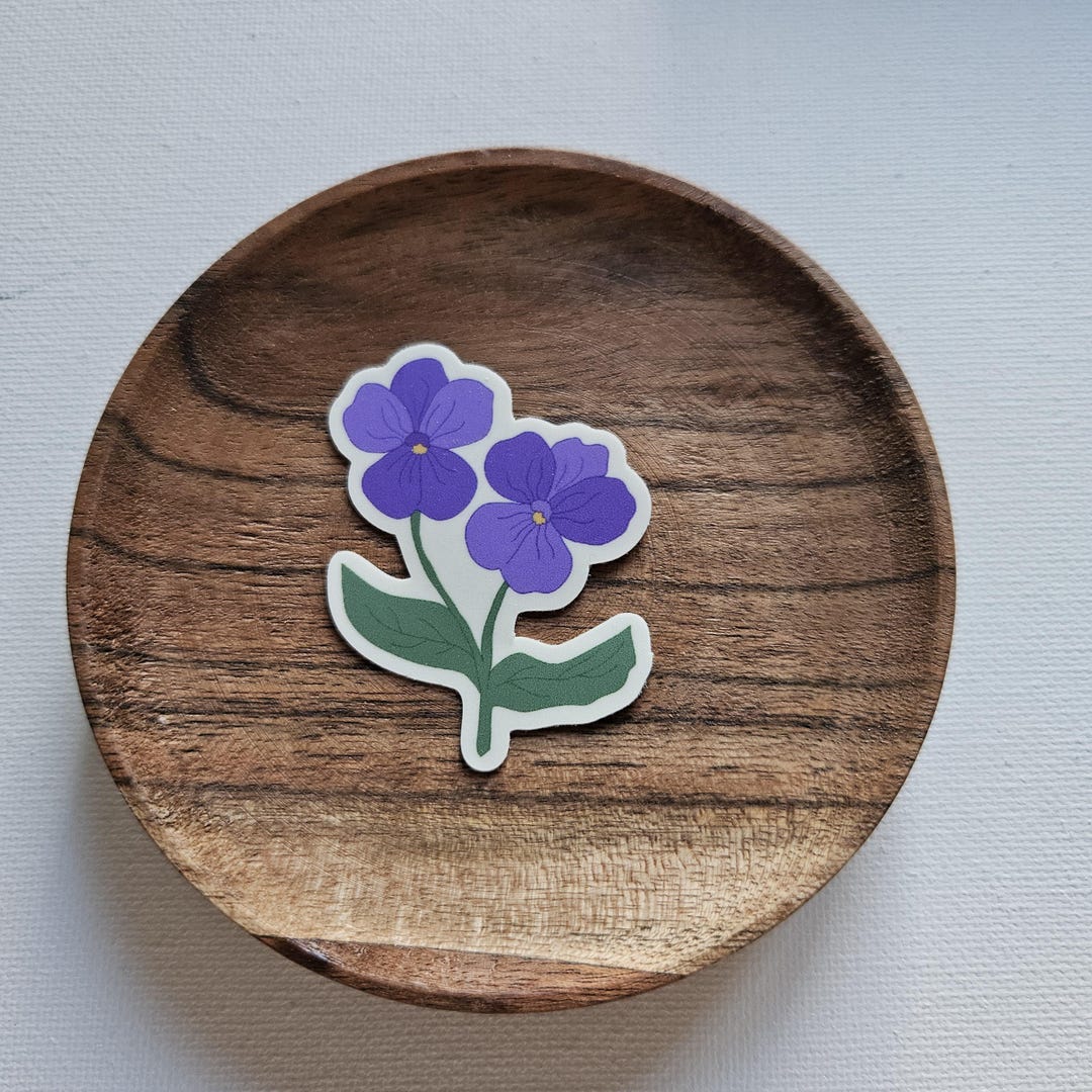 February Birth Flower Violet Sticker | Violet Flower Sticker | Floral ...