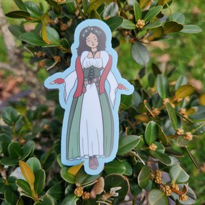 Renfaire Girl Sticker: Hand Drawn Waterproof Vinyl Decal, Ren Faire - Etsy