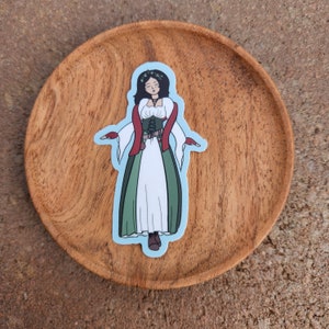Renfaire Girl Sticker: Hand Drawn Waterproof Vinyl Decal, Ren Faire - Etsy