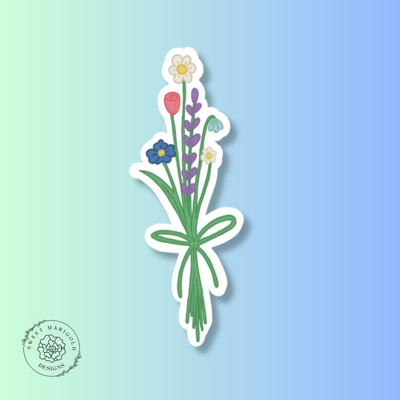 Flower Bouquet Sticker - Etsy