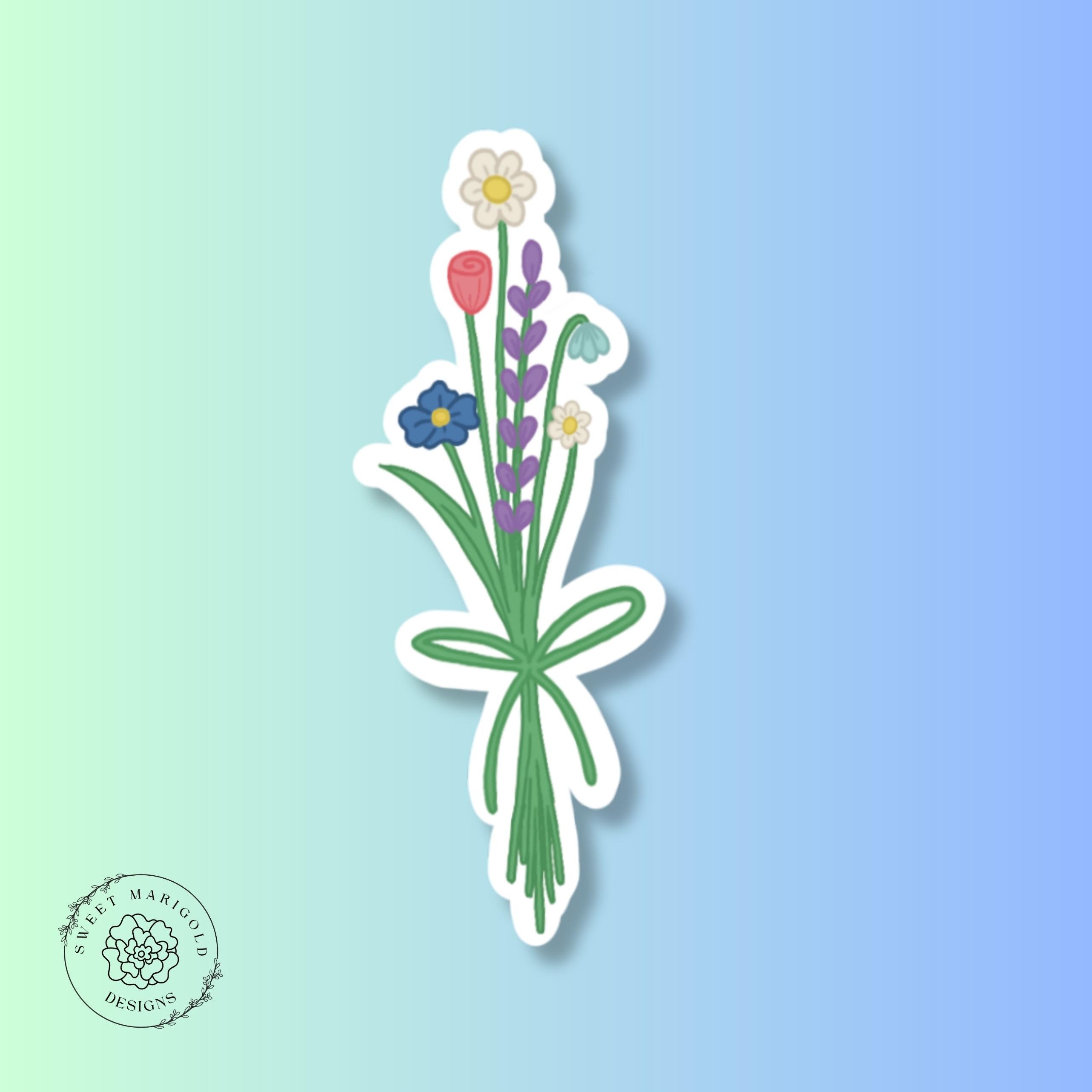 Flower Bouquet Sticker - Etsy