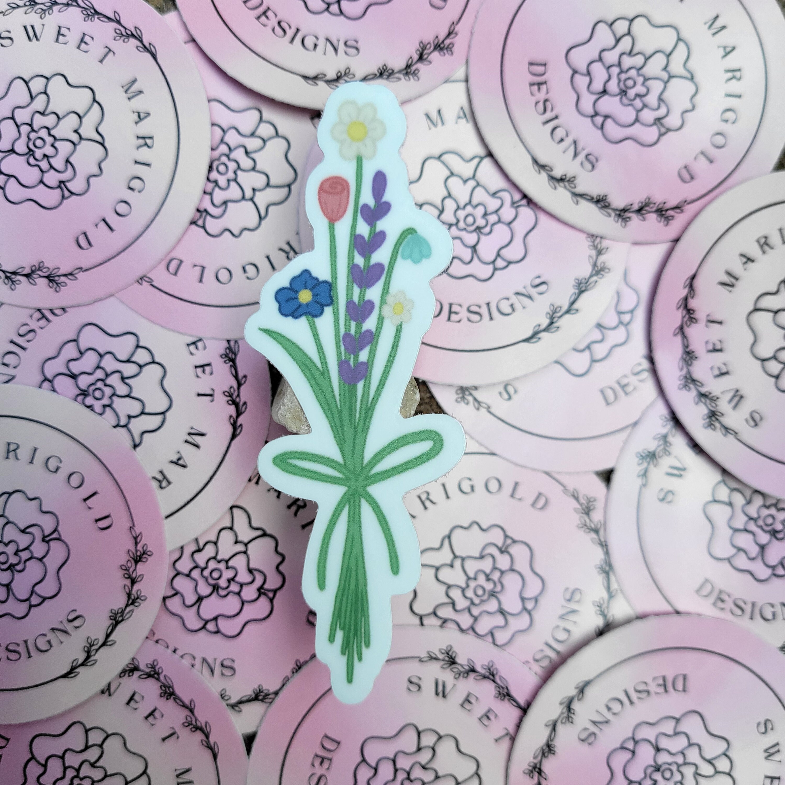 Flower Bouquet Sticker - Etsy