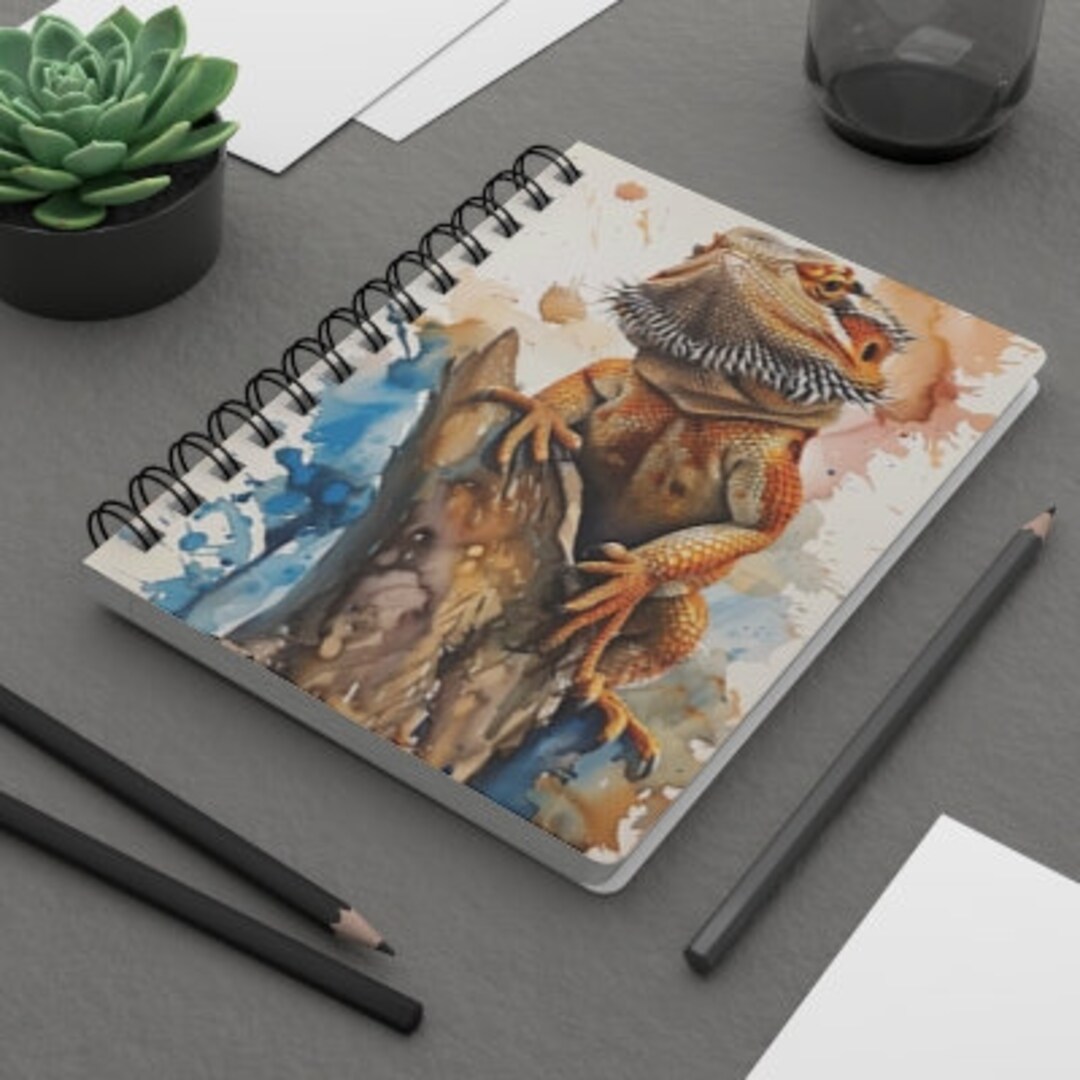 Bearded Dragon Spiral Bound Journal | Art Notebook | Lined Journal ...