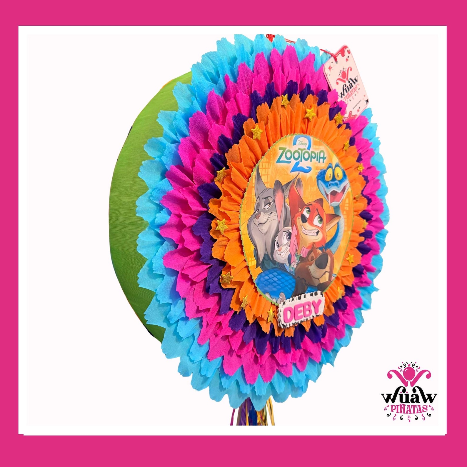 Colorful Animal City Theme Pinata Zootopia 2 – 20” Round Pull-string ...