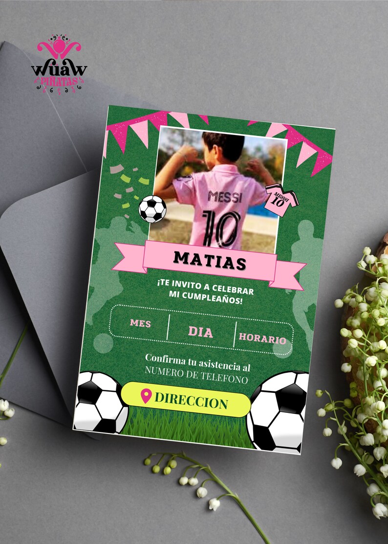 Lionel Messi Editable and Printable Invitation Card Soccer Theme - Etsy