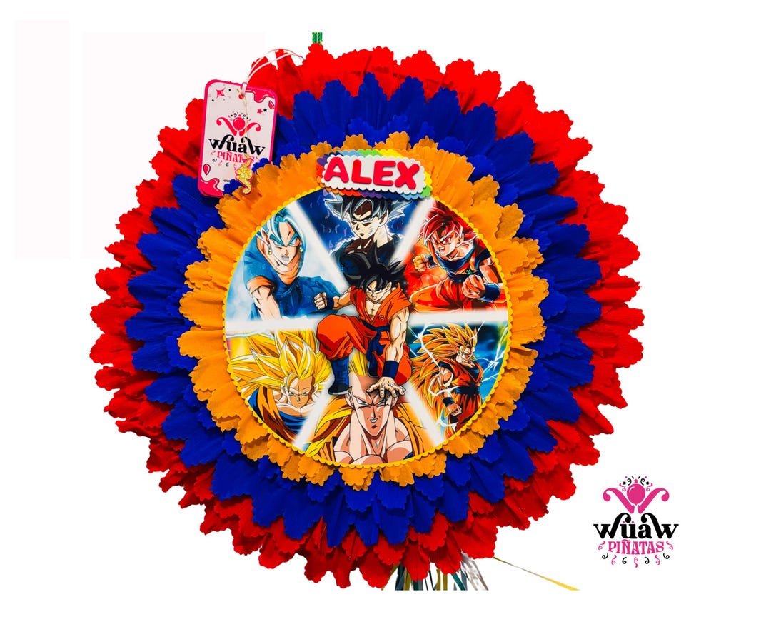 Piñata Goku Dragon Ball Z - Circular Piñata 55 Cm With Personalized ...