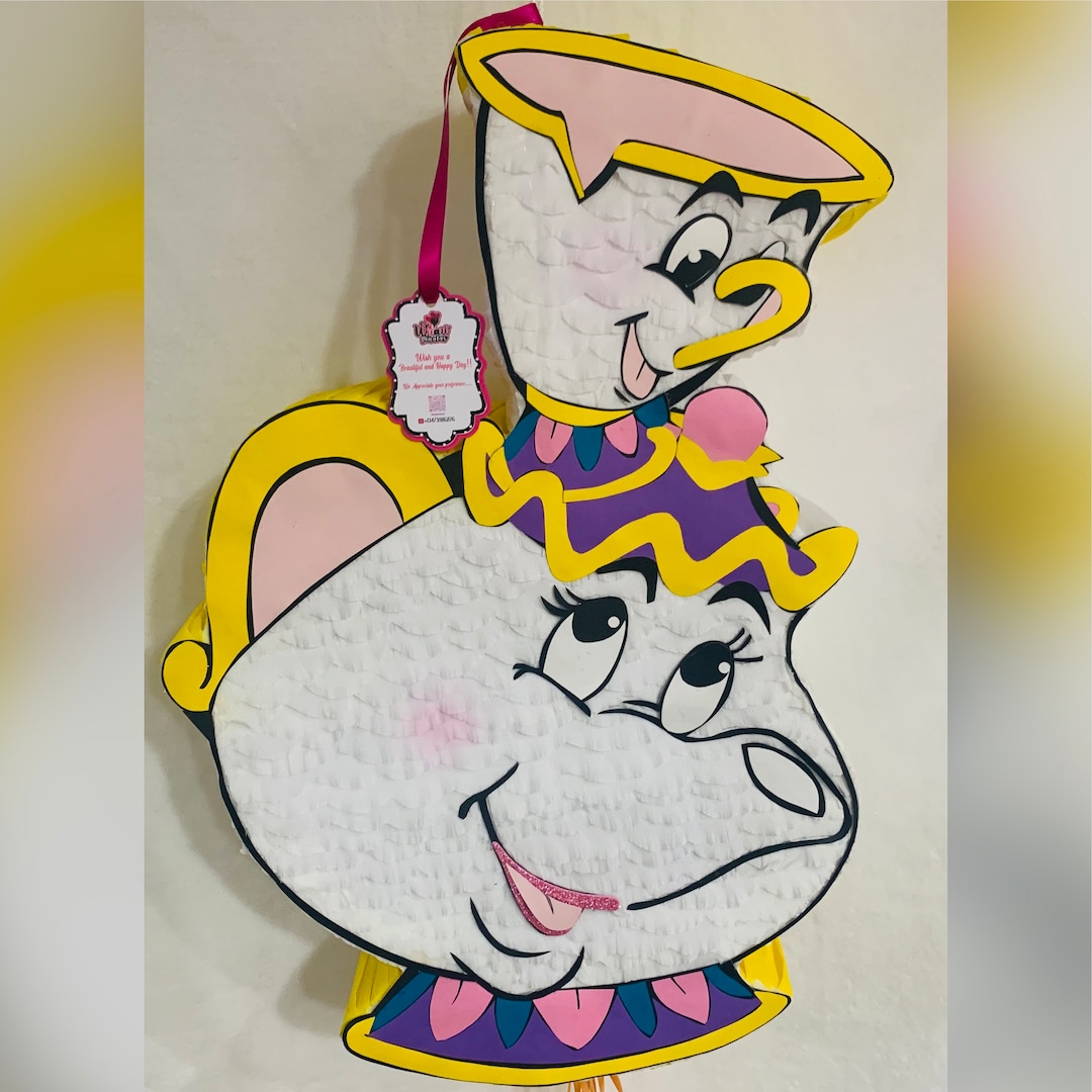 Mrs. Pott and Chip Piñata From Beauty and the Beast - Etsy