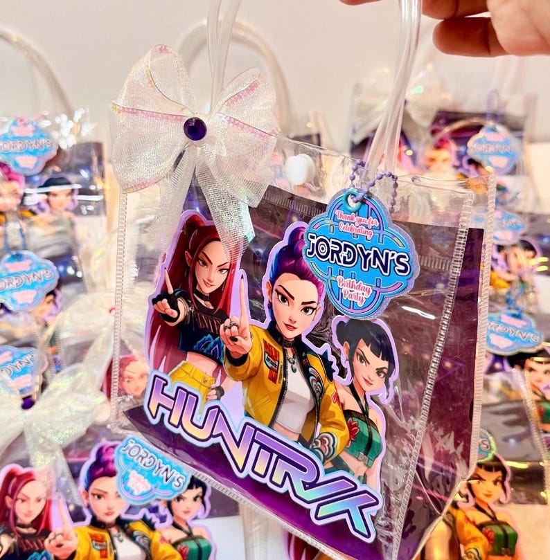 Personalized Huntrix candy bags | Birthday favor bags | Includes bow ...