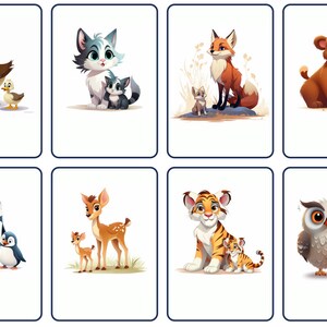 Baby Animal Flash Cards - 16 Unique Baby Animals -printable - Instant ...