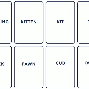 Baby Animal Flash Cards - 16 Unique Baby Animals -printable - Instant ...