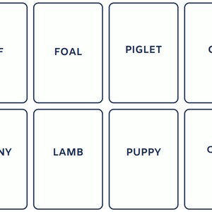 Baby Animal Flash Cards - 16 Unique Baby Animals -printable - Instant ...