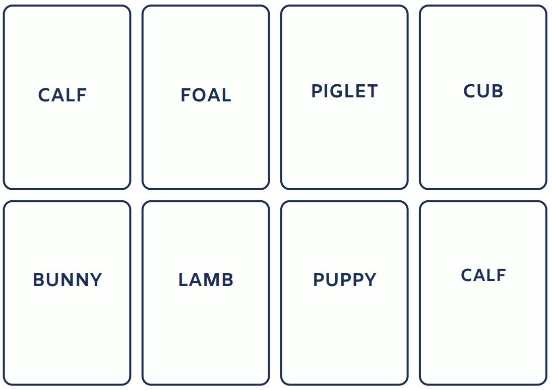 Baby Animal Flash Cards 16 Unique Baby Animals printable Instant ...