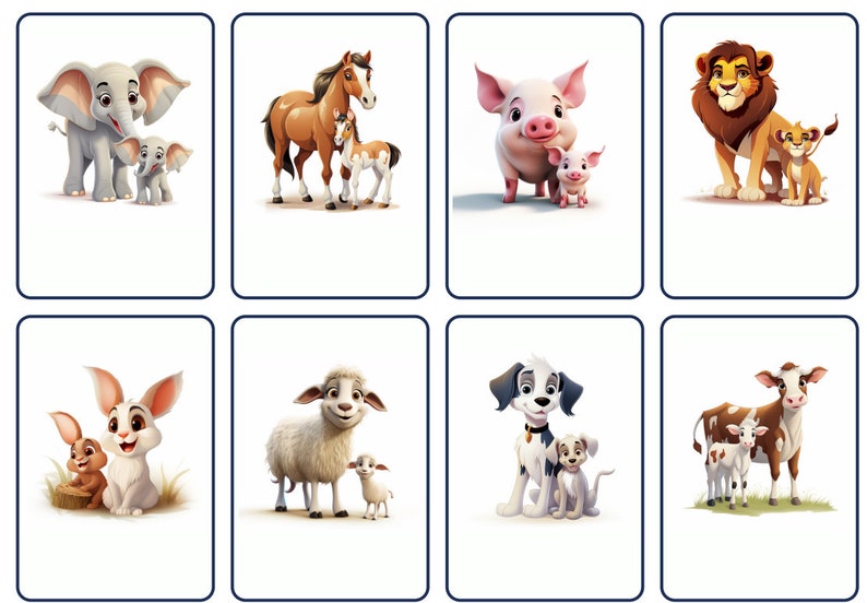 Baby Animal Flash Cards - 16 Unique Baby Animals -printable - Instant ...