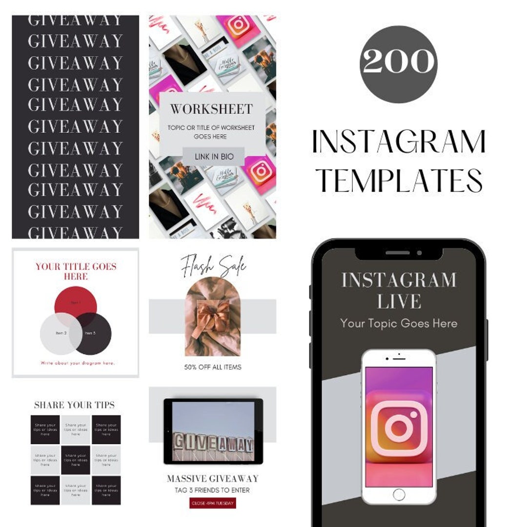 BUNDLE Templates for Instagram, Instagram Template Posts & Stories ...
