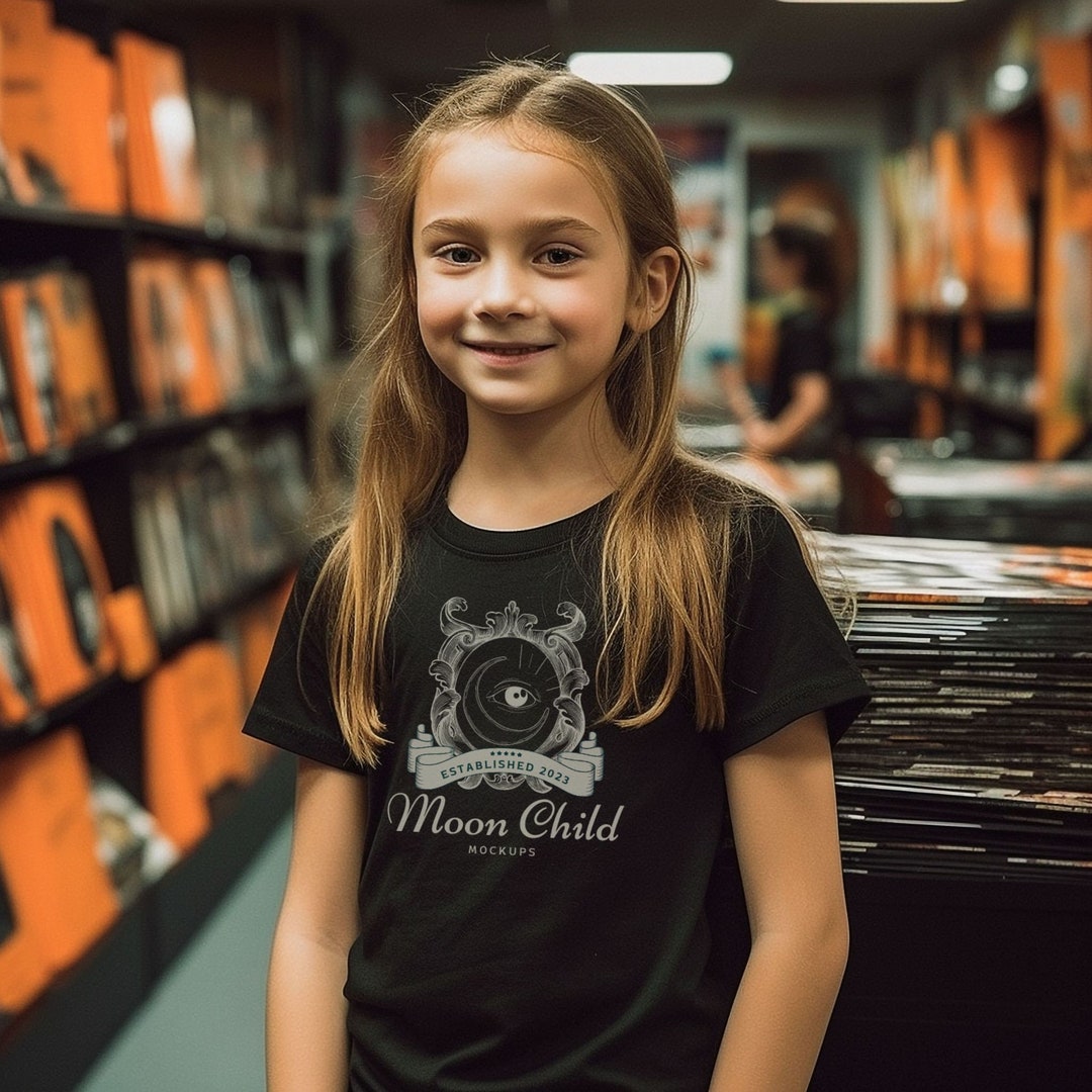 Gildan 5000B Black T-shirt Mockup G5000B Childrens Mock on - Etsy