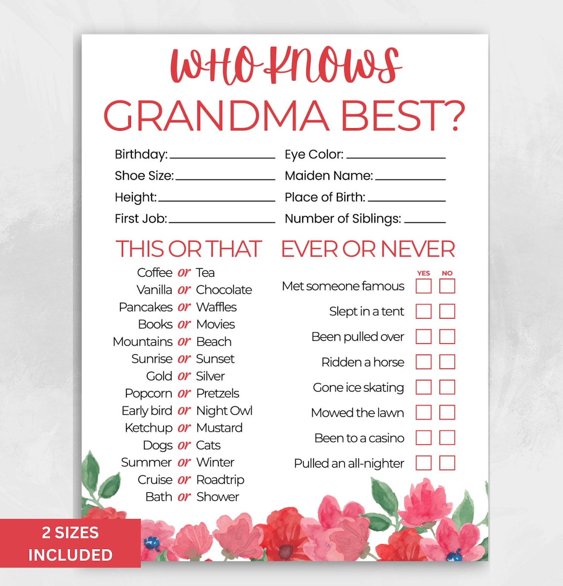 Who Knows Grandma Best Game | Grandma Birthday Games | Mother's Day ...