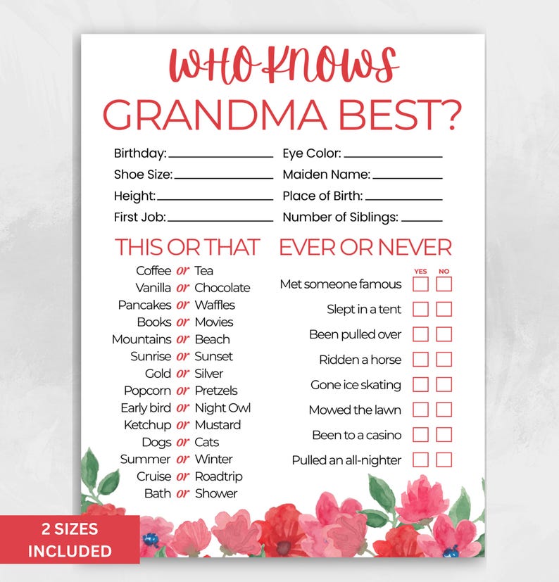 Who Knows Grandma Best Game | Grandma Birthday Games | Mother's Day ...