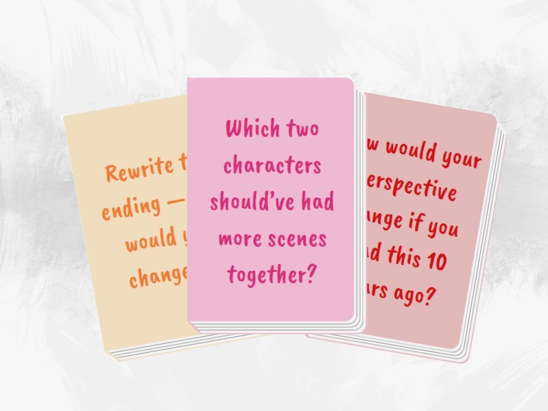 117 Book Club Discussion Cards Printable | Book Club Questions ...