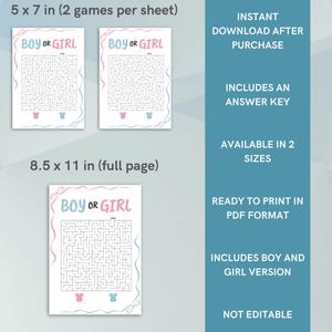 Printable Gender Reveal Puzzle Maze Game | Bow Gender Reveal Labyrinth ...