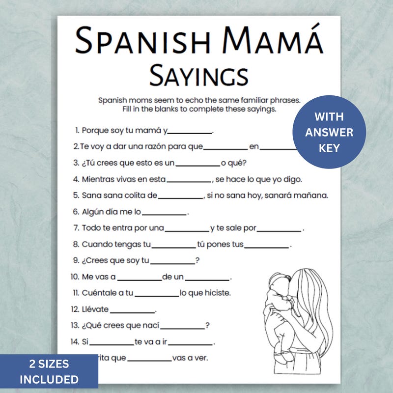 Spanish Sayings Game - Etsy