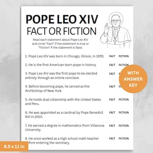 Pope Leo XIV Fact or Fiction | Robert Francis Prevost Game | New Pope ...