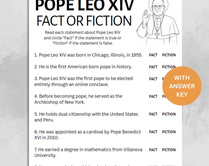 Pope Leo XIV Fact or Fiction | Robert Francis Prevost Game | New Pope ...