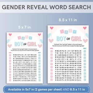 Printable Gender Reveal Word Search Game | Gender Reveal Word Search ...