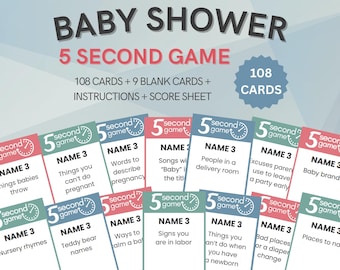 Baby Shower 5 Second Game | 5 Second Game | Printable Baby Shower Games ...