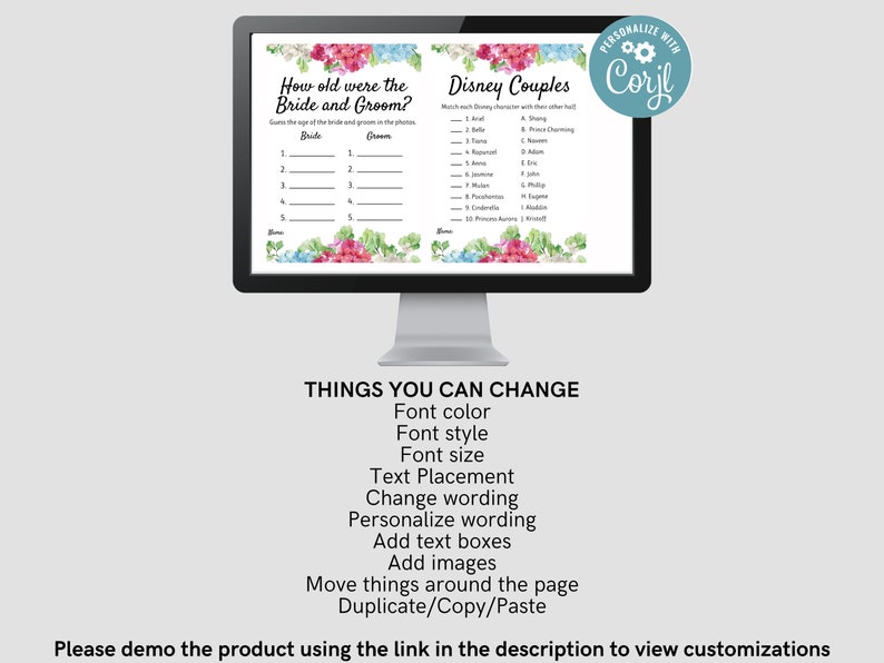 Editable Bridal Shower Games, Hydrangea Bridal Shower Games, Flower ...