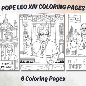 Pope Leo XIV Coloring Page | Robert Francis Prevost Coloring Worksheet ...