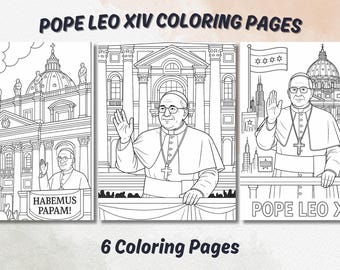 Pope Leo XIV Coloring Page | Robert Francis Prevost Coloring Worksheet ...
