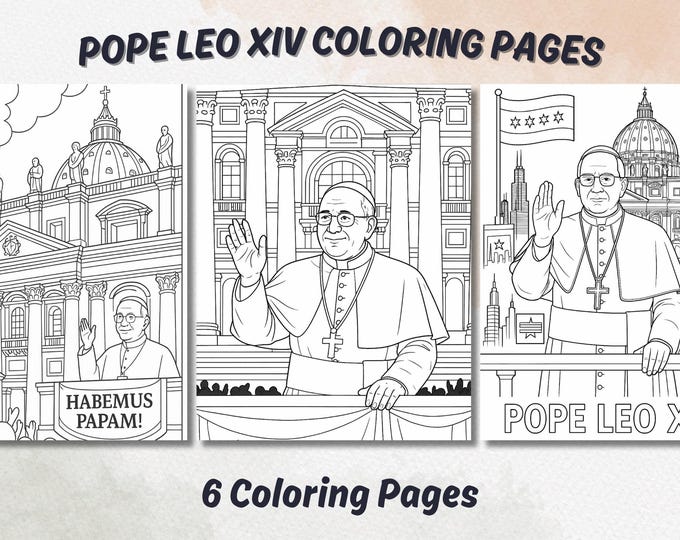 Pope Leo XIV Coloring Page | Robert Francis Prevost Coloring Worksheet ...