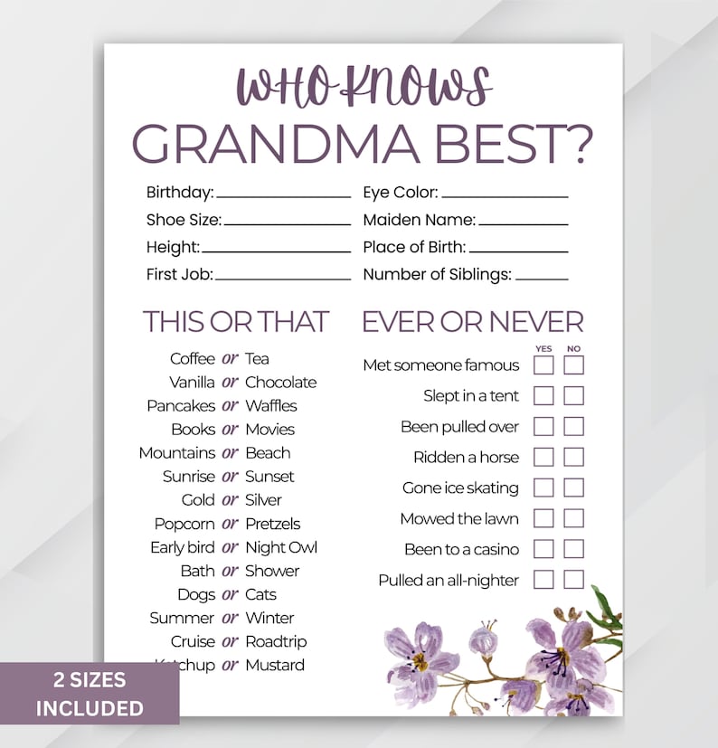 Who Knows Grandma Best Game | Grandma Birthday Games | Mother's Day ...