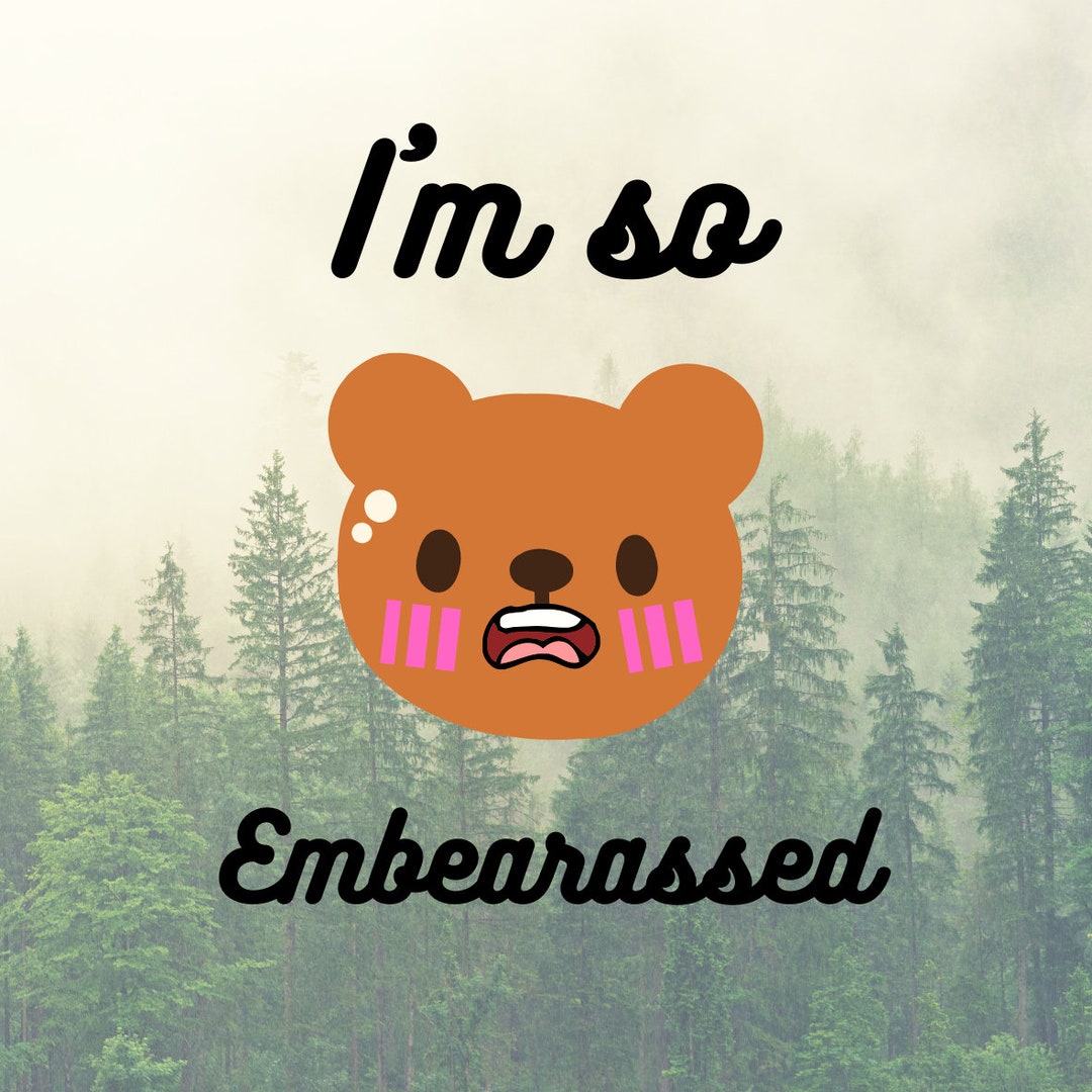Forest Bear Embarrased Sticker Circle Laptop Sticker Cooler - Etsy