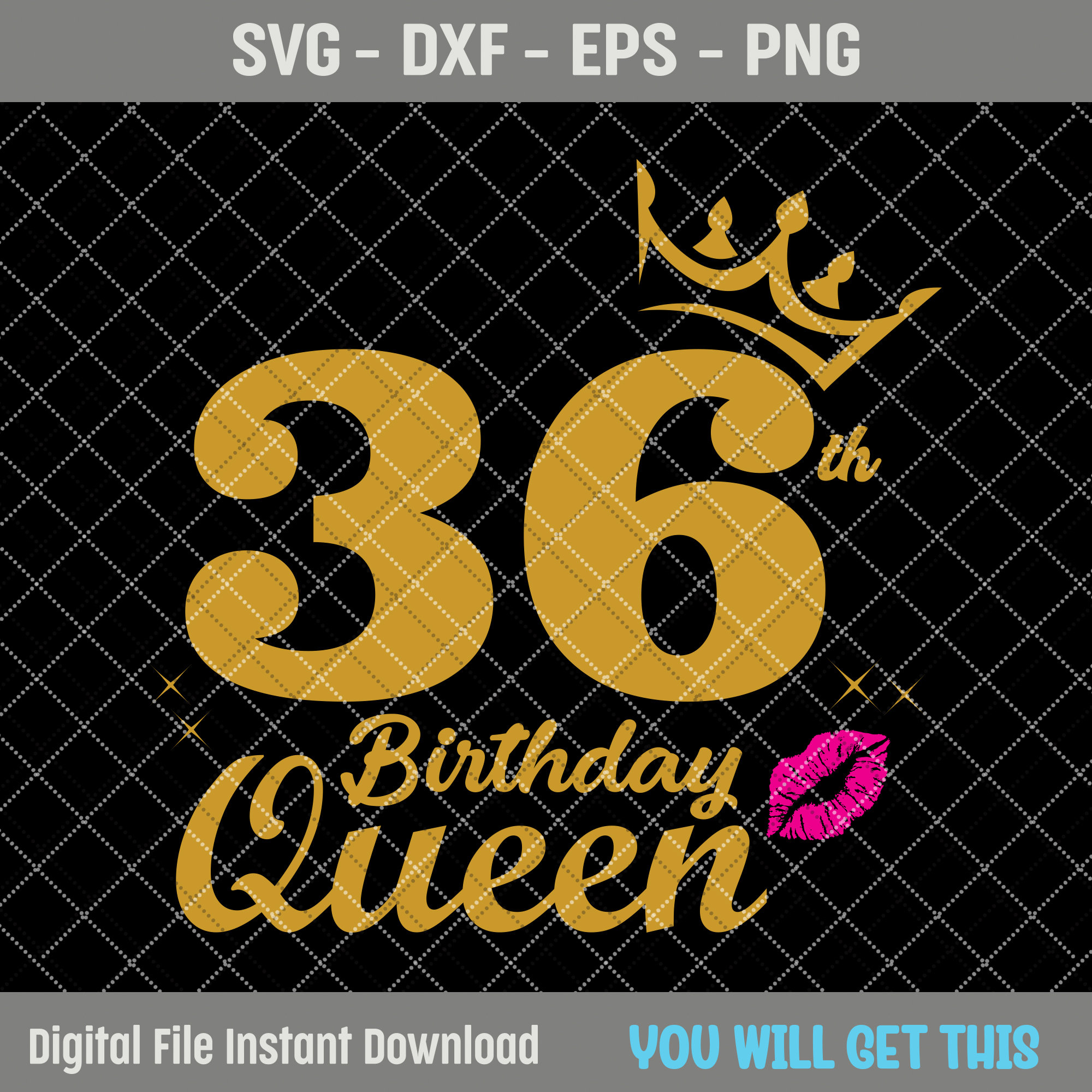 36th Birthday Queen SVG, Birthday Diva Svg, Birthday Queen Svg, 36th ...